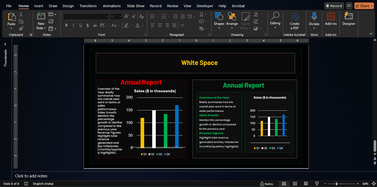 Use White Space for Professional Presentation Slides
